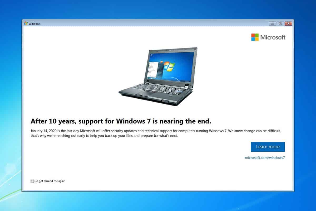 Windows 7 starts with notifications around deadline support - Techzine ...