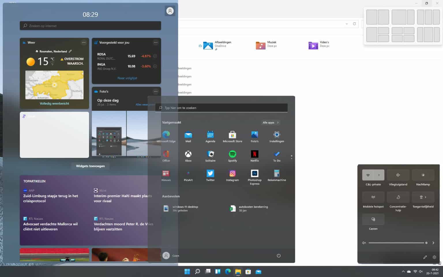 Preview: Windows 11 - The modern Windows 8 with two start menus ...