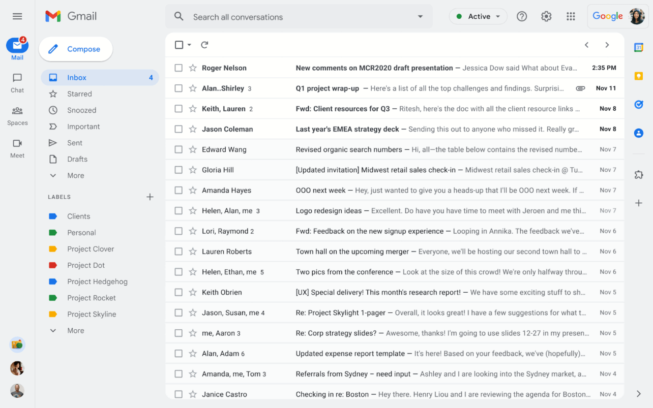 Google updates Gmail interface to push Chat, Spaces and Meet - Techzine ...