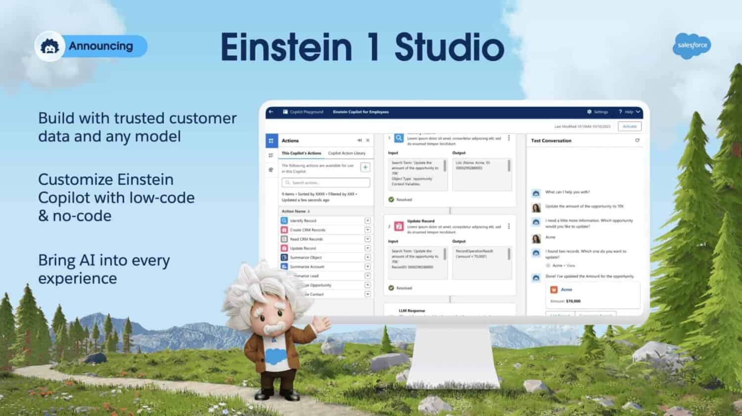 Salesforce Einstein 1 Studio allows organizations to easily apply genAI ...
